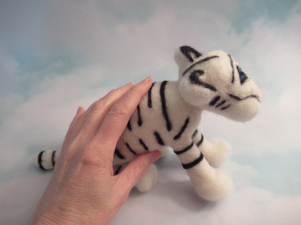 White Tiger Tiger Figure Felted Animal Handmade Gift - Etsy