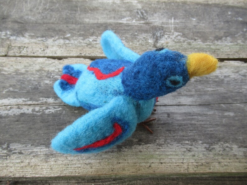 Blue Bird Felted Bird Made by Hand Unique Gift - Etsy