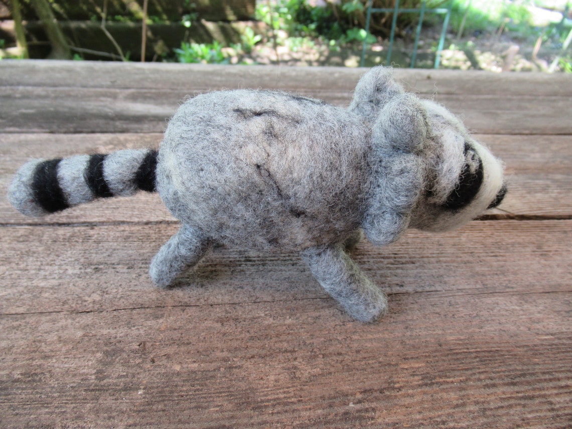 Felted Raccoon Wild Animal Handmade Raccoon - Etsy