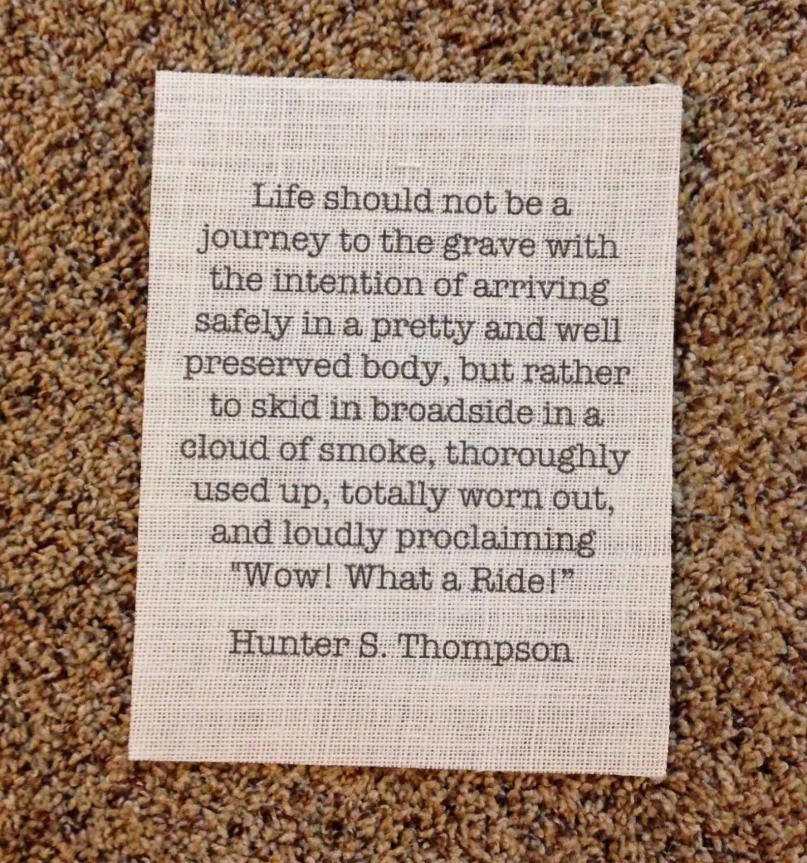 Hunter S. Thompson Quote Wow What a Ride Burlap - Etsy