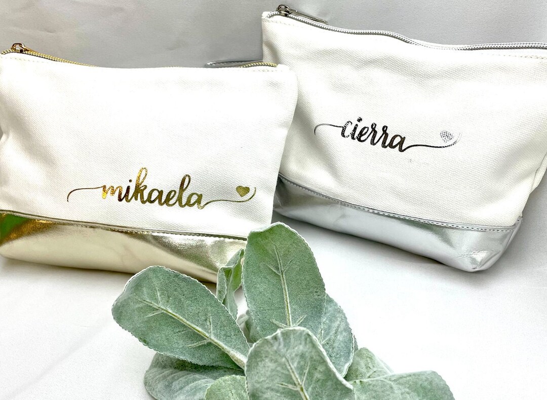 CUSTOM COSMETIC BAG, Bride Makeup Bag, Personalized Text Print Durable ...