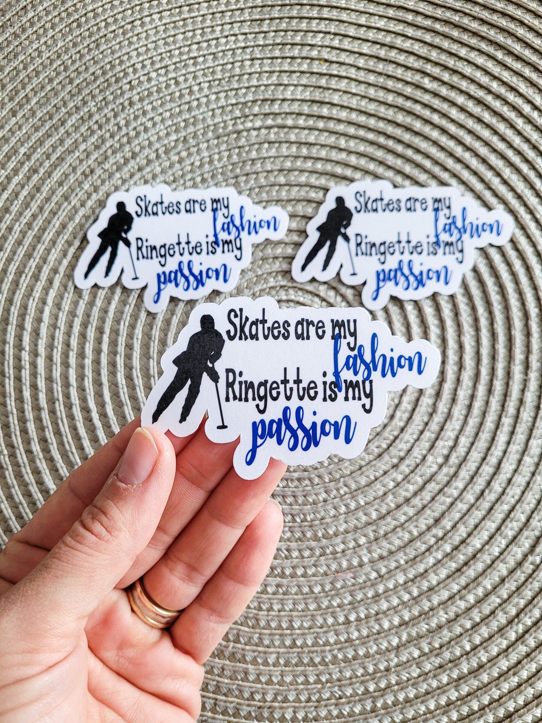 Blue Ringette Waterproof Vinyl Sticker Skates Are My Fashion Ringette ...