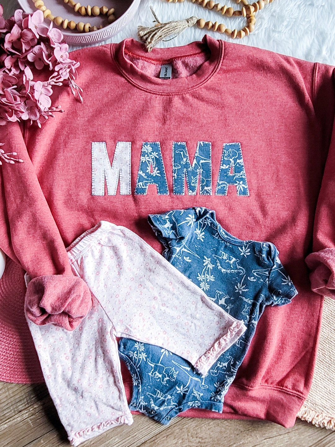 Custom Mama Baby Clothes Keepsake Sweatshirt Gift for Mom Personalized ...