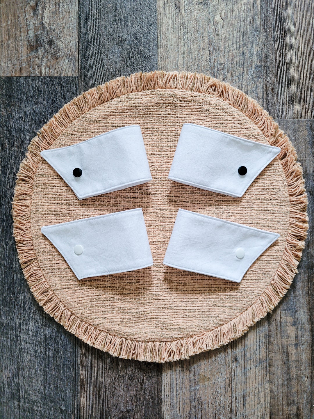 White Detachable Cuffs for Waitress Uniform Bartender Cuffs Removable ...