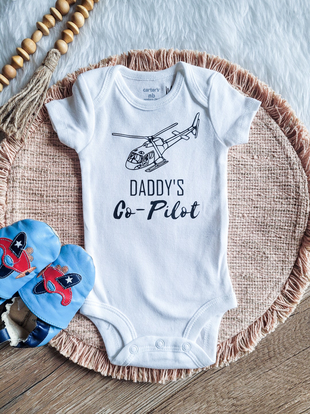 Daddy's Co-pilot Helicopter Bodysuit Shirt Wingman Bodysuit Baby Shower ...