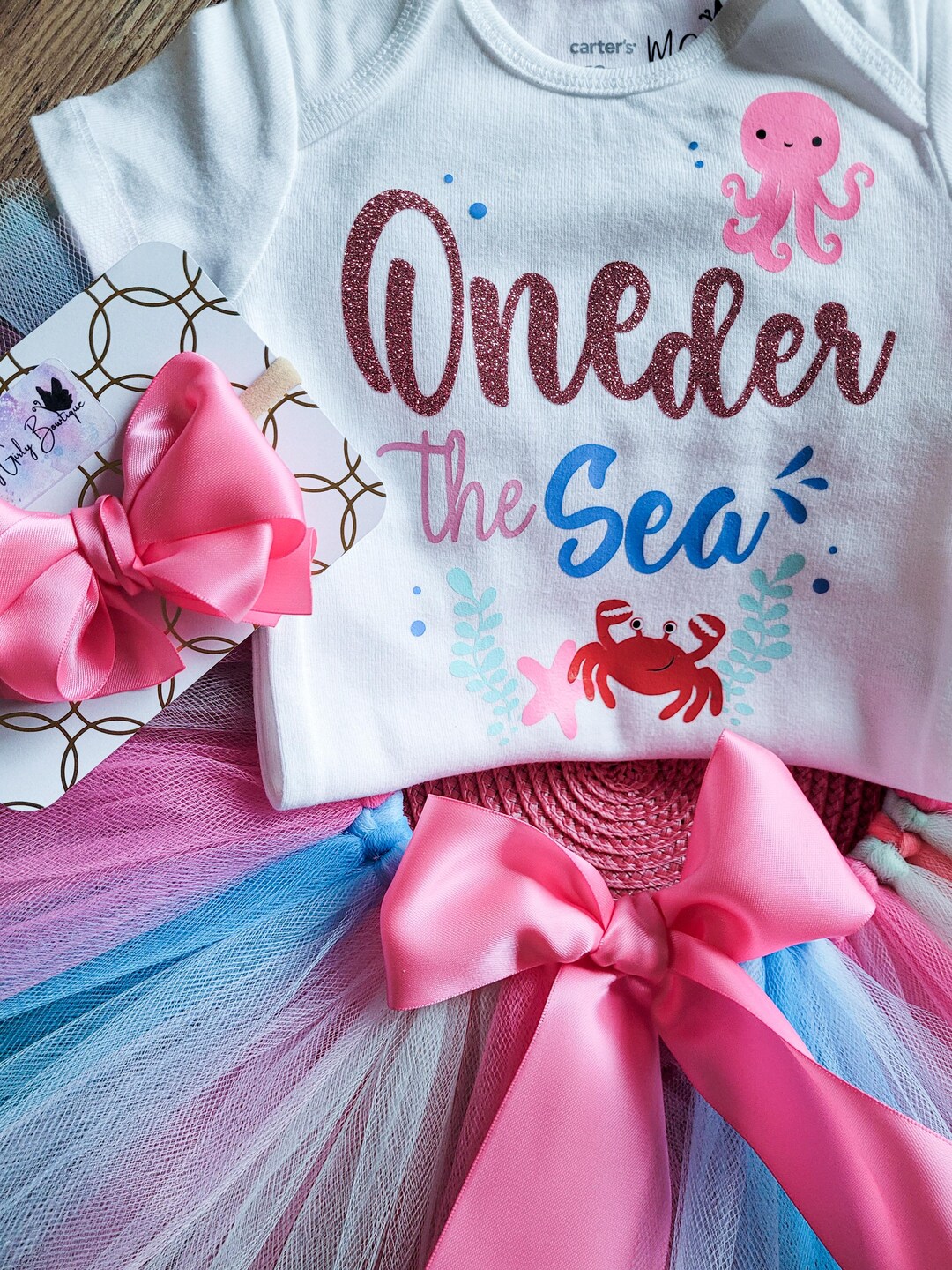 Oneder the Sea First Birthday Girl One Octopus Tutu Outfit Under the ...