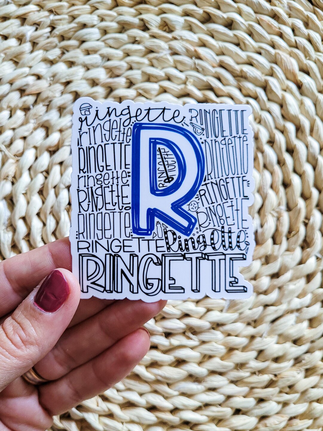 Blue Ringette Typography Sticker for Girl Team Ringette Christmas ...