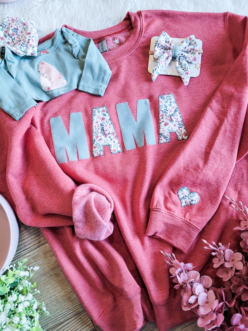 Custom Mama Baby Clothes Keepsake Sweatshirt Gift for Mom Personalized ...