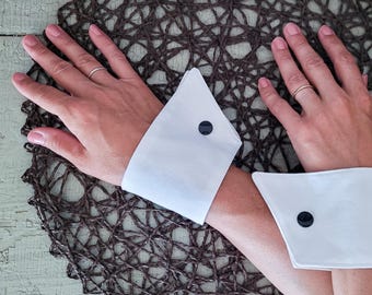 White French Cuffs Detachable White Cotton Cuffs, Fake Dress Shirt ...