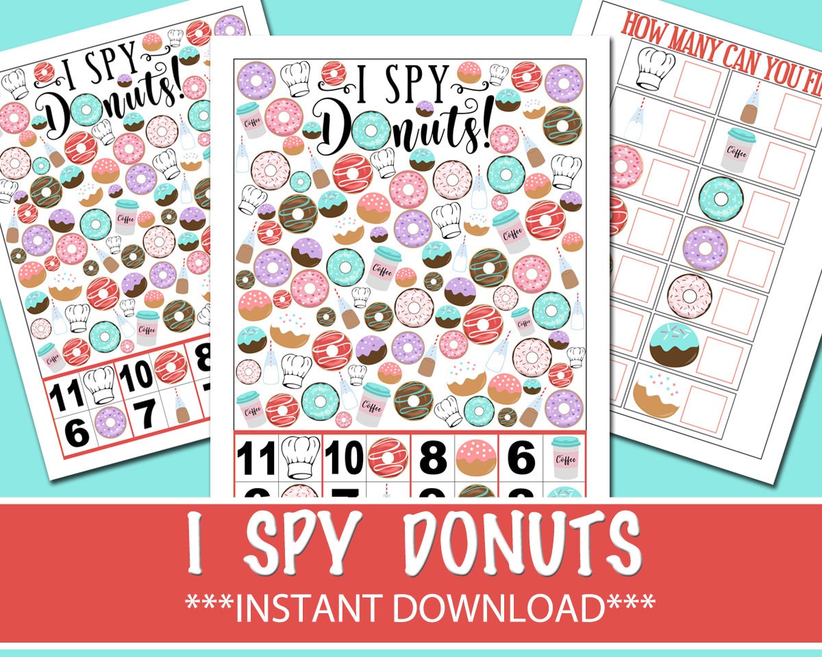 I Spy Donuts Game: Donut Party Activity (instant Download PDF) - Etsy