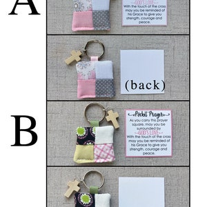 Prayer Square Keychain, Pocket Prayer, Bible Study Group Gifts, Quilted ...