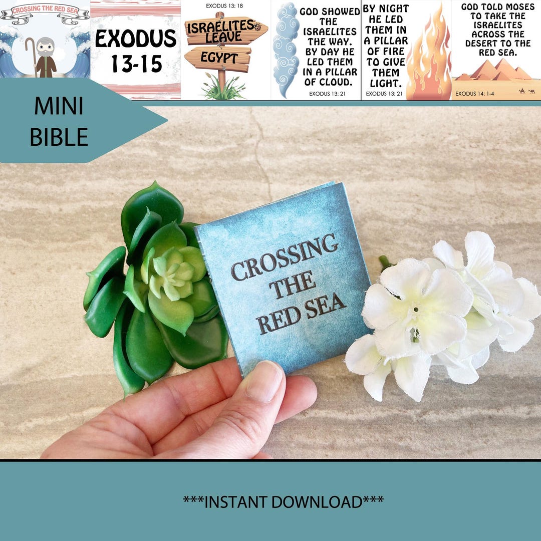 Crossing the Red Sea Mini Bible, Story of Moses, Bible Study Guide ...