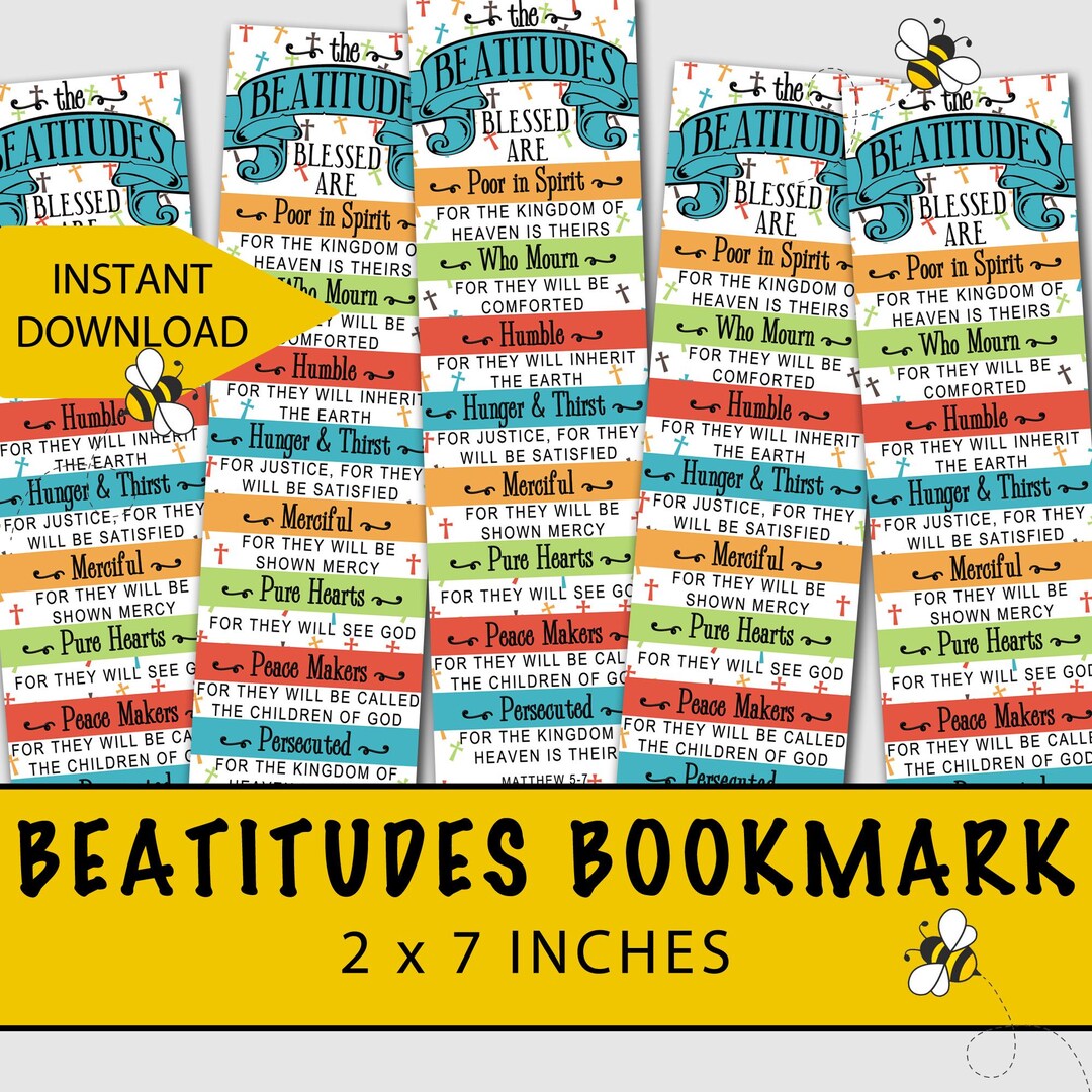 Beatitudes Bookmark, Bible Bookmark, Sermon on the Mount, VBS Activity ...