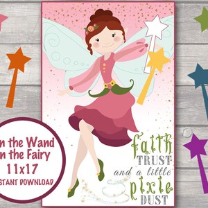 Pin the Wand on the Fairy, Fairy Games, Fairy Birthday Ideas INSTANT ...