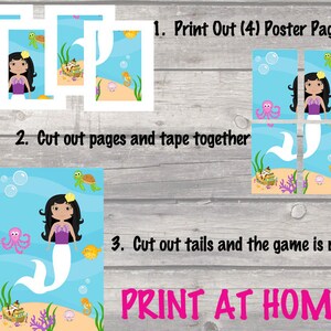 Pin the Tail on the Mermaid, Mermaid Games, Mermaid Birthday, Mermaid ...