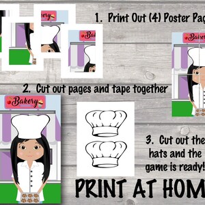 Pin the Hat on the Chef, Baking Party Games, Baking Birthday Party ...