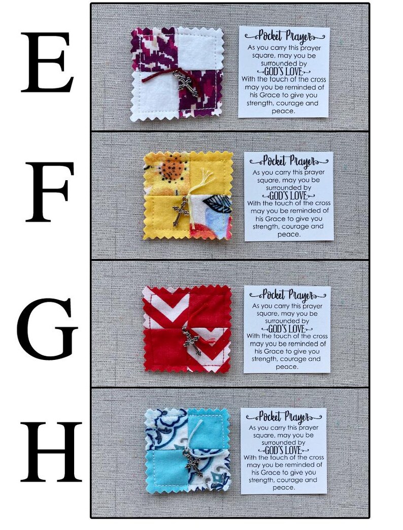 Quilted Pocket Prayer Square: Bible Study Gift With Cross, Stocking ...