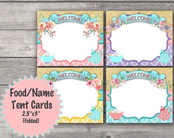 Tea Party Name Cards - Etsy