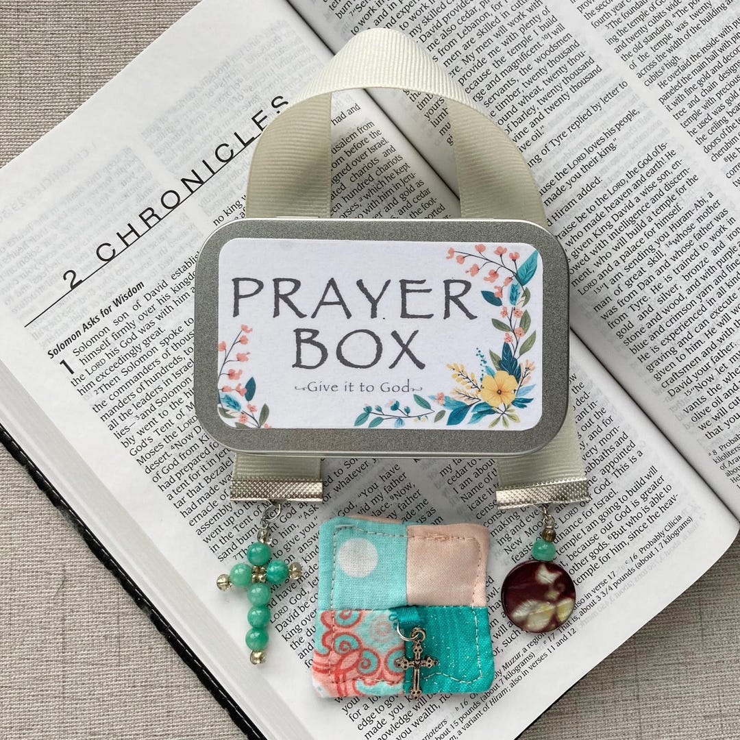 Prayer Box Tin: Christian Gift With Prayer Square & Bookmark - Etsy