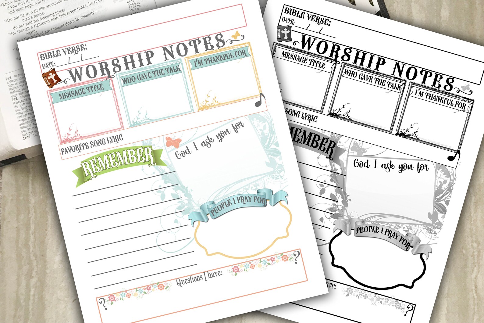 Bible Study Set for Kids Bible Notes for Study Group Worship - Etsy