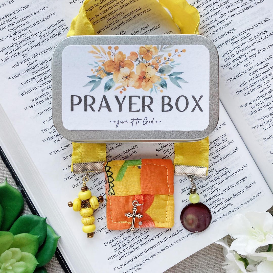 PRAYER BOX Tin - Prayer Square | Bible Study Group Gifts | Quilted ...