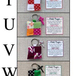 Prayer Square Keychain, Pocket Prayer, Bible Study Group Gifts, Quilted ...