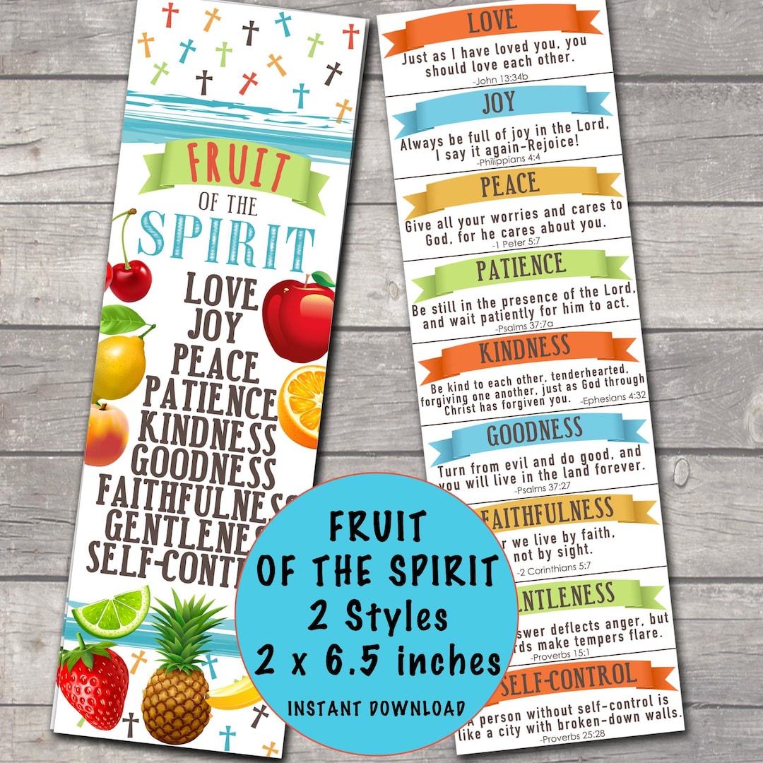 Fruit of the Spirit Bookmark Set: Bible Scripture (digital Download) - Etsy