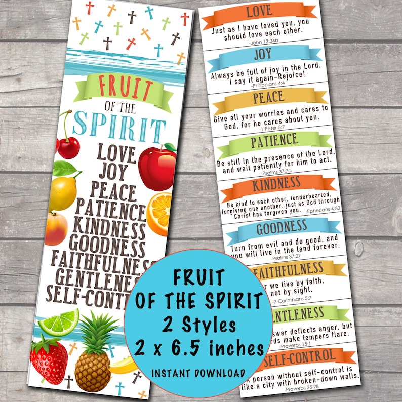 Fruit of the Spirit Bookmark Set: Bible Scripture (digital Download) - Etsy