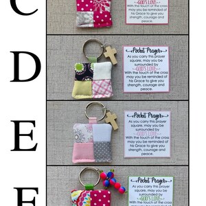 Prayer Square Keychain, Pocket Prayer, Bible Study Group Gifts, Quilted ...