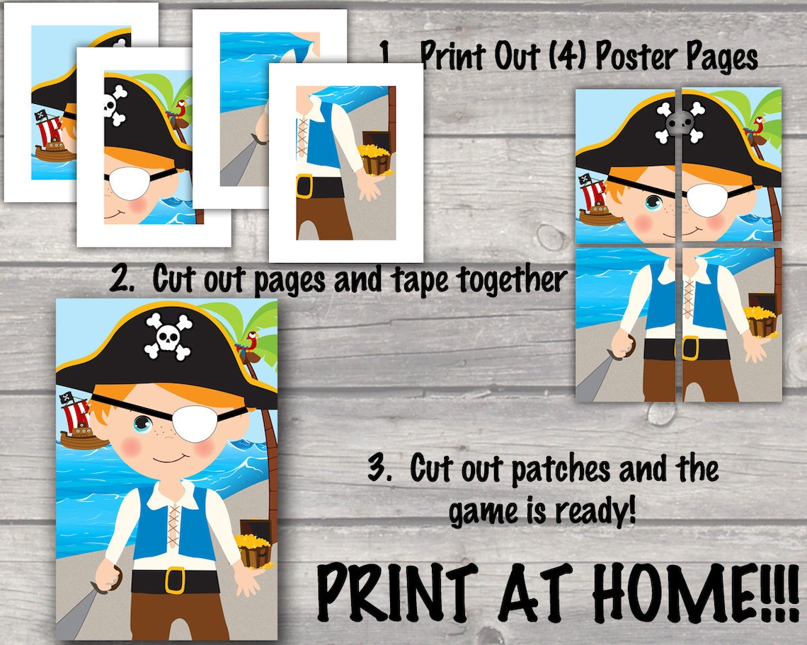 Pin the Patch on the Pirate Pirate Games Pirate Birthday - Etsy New Zealand