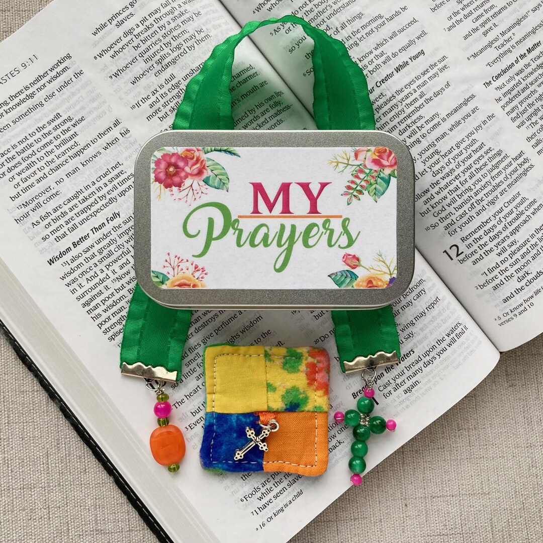PRAYER BOX Tin - Prayer Square | Bible Study Group Gifts | Quilted ...