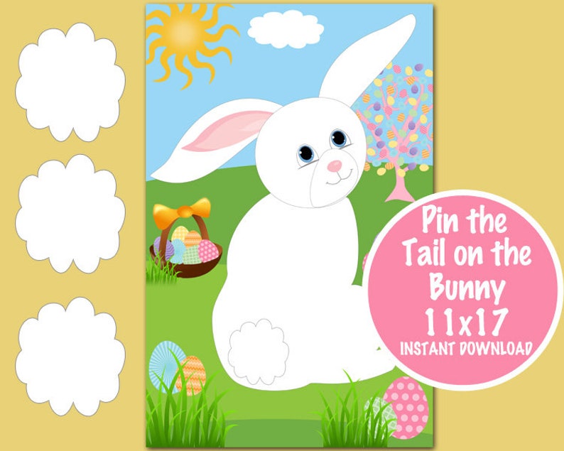 Pin the Tail on the Bunny Easter Games INSTANT DOWNLOAD - Etsy