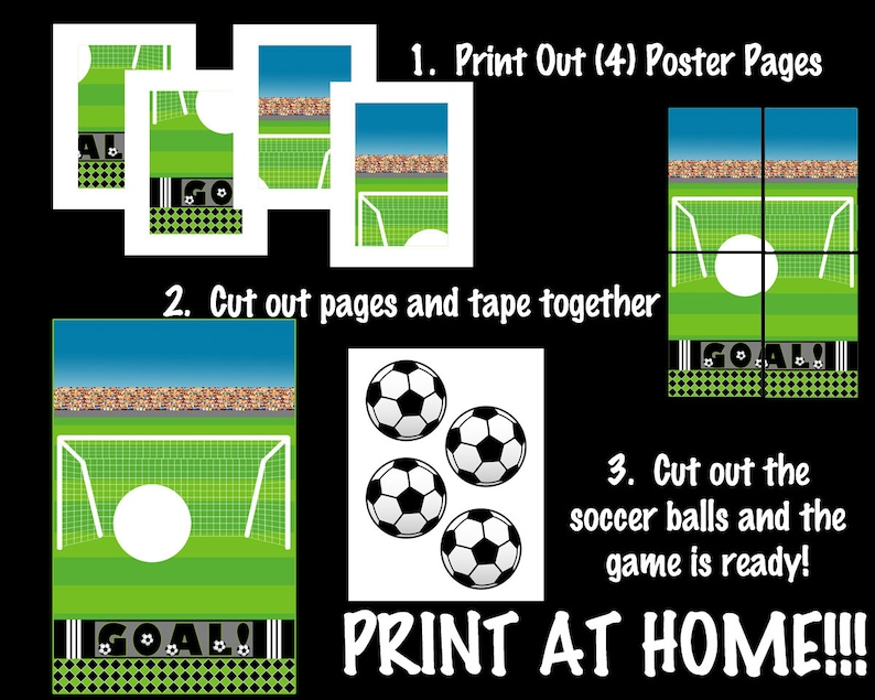 Pin the Soccer Ball in the Goal | Soccer Bingo | Soccer Party Activity ...