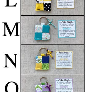 Prayer Square Keychain, Pocket Prayer, Bible Study Group Gifts, Quilted ...
