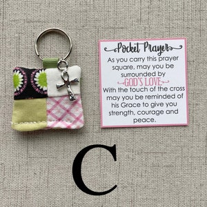 Prayer Square Keychain, Pocket Prayer, Bible Study Group Gifts, Quilted ...