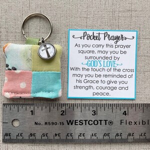 Prayer Square Keychain, Pocket Prayer, Bible Study Group Gifts, Quilted ...