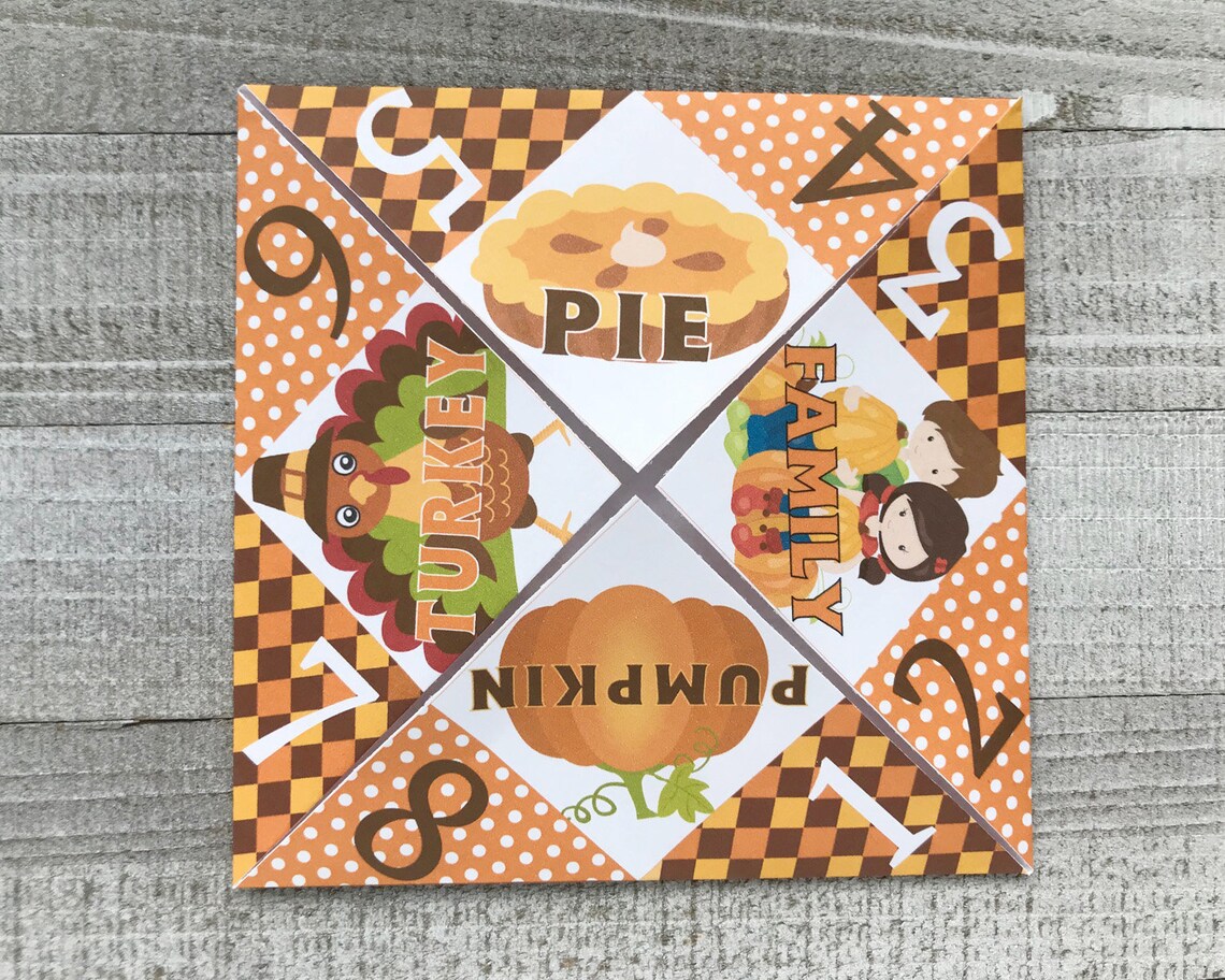 Thanksgiving Cootie Catcher Thanksgiving Fortune Teller - Etsy