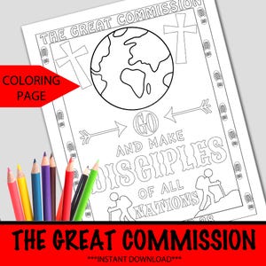 The Great Commission Activity Sheet, Great Commission Worksheet, Bible ...