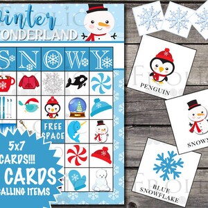 Winter Bingo 40 Printable Cards INSTANT DOWNLOAD - Etsy