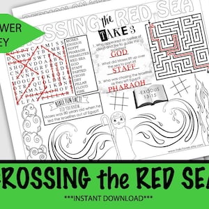 Crossing the Red Sea Activity Sheet: Moses Bible Story (instant ...