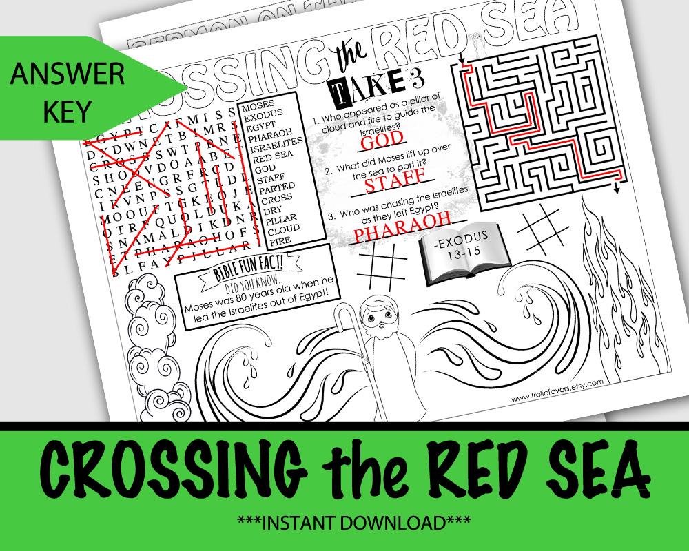 Crossing the Red Sea Activity Sheet: Moses Bible Story (instant ...