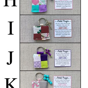 Prayer Square Keychain, Mini Prayer Quilt, Pocket Prayer Quilt, Bible ...