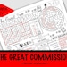 The Great Commission Activity Sheet, Great Commission Worksheet, Bible ...