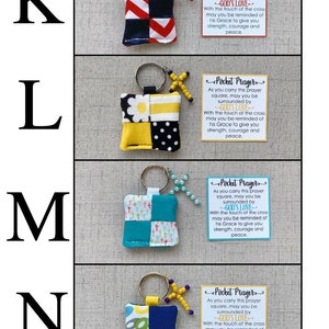 Prayer Square Keychain, Pocket Prayer, Bible Study Group Gifts, Quilted ...