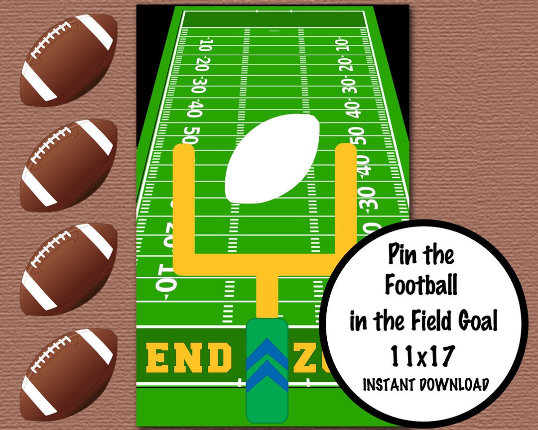 Pin the Football in the Field Goal, Football Games, Football Birthday ...