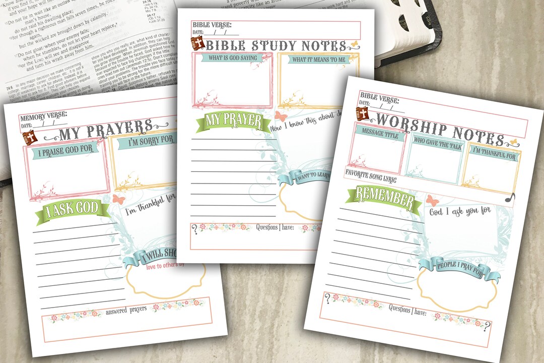 Bible Study Set for Kids, Bible Notes for Study Group, Worship Notes ...