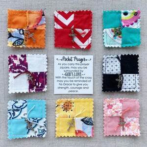 Quilted Pocket Prayer Square: Bible Study Gift With Cross, Stocking ...