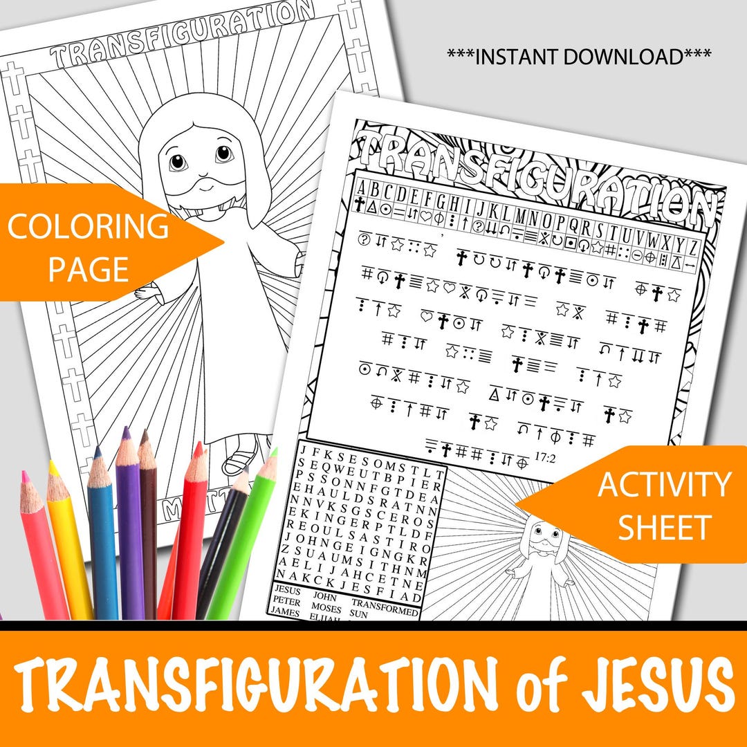 Transfiguration of Jesus Coloring Page & Activity (instant Download) - Etsy