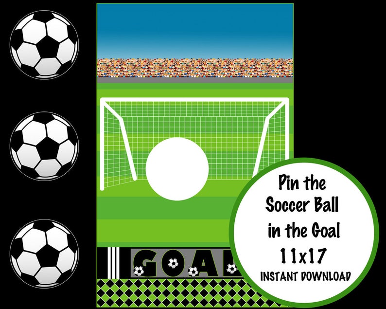Pin the Soccer Ball in the Goal: Soccer Party Activity (instant ...