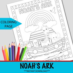 Noah's Ark Coloring Page, Noah's Ark Activity Sheet, Worship Activities ...